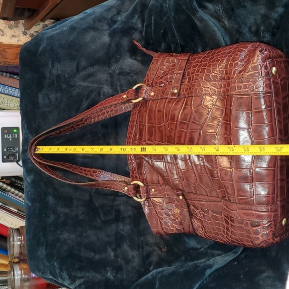 Michael Rome | Bags | Michael Rome Brown Croco Embossed Leather Bag ...